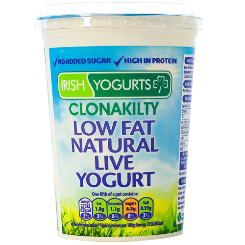 Irish Yogurts Clonakilty Low Fat Natural Live Yogurt 500g - Irish ...